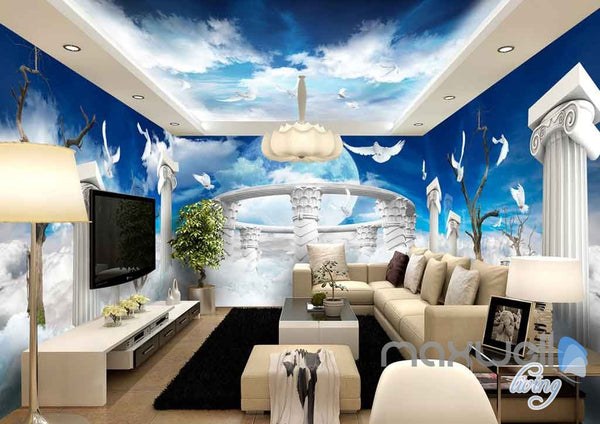 3D Pillar Heaven Entire Room wallpaper IDCQW-000150 custom size – IDecoRoom