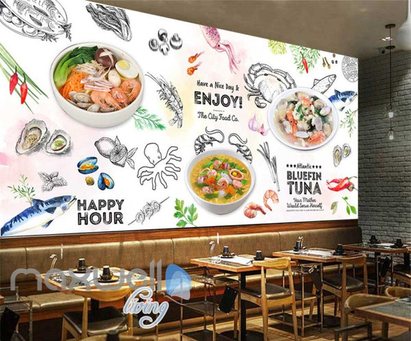 Graphic Design Collague Of Food Art Wall Murals Wallpaper Decals Print ...