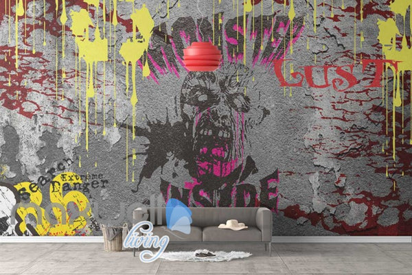 3D Graffiti Monster inside Horror Hollowen Art Wall Murals Wallpaper D ...