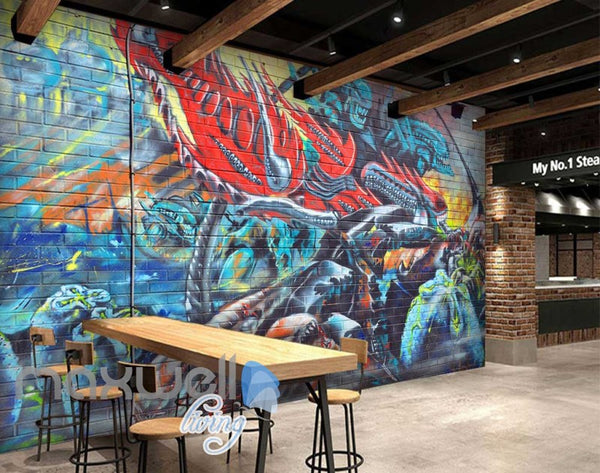 3D Graffiti Monster Devil Hell Art Wall Murals Wallpaper Decals Prints ...